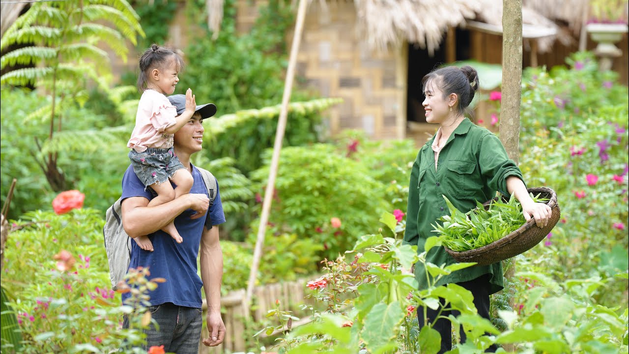 Kehidupan keluarga di pegunungan: petani dan tukang masak