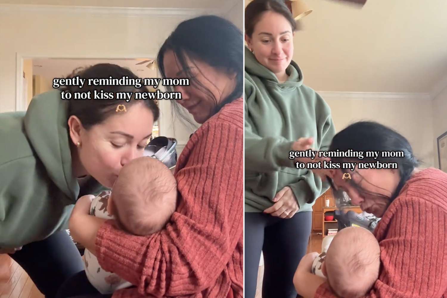 First-time parent slaps her mom to 'gently remind her' not to kiss her ...