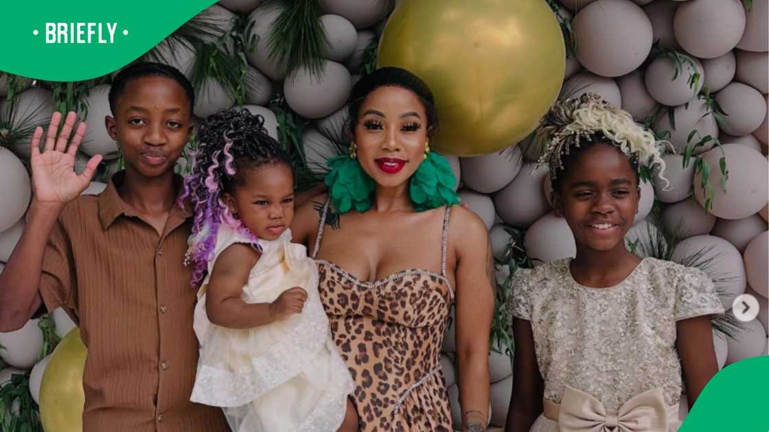 Photo: Kelly Khumalo shares a photo of her son holding a snake