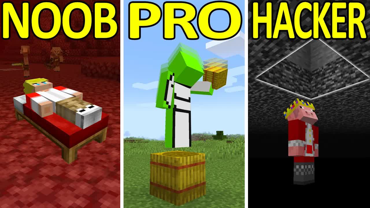 Minecraft noob vs pro vs hacker #4