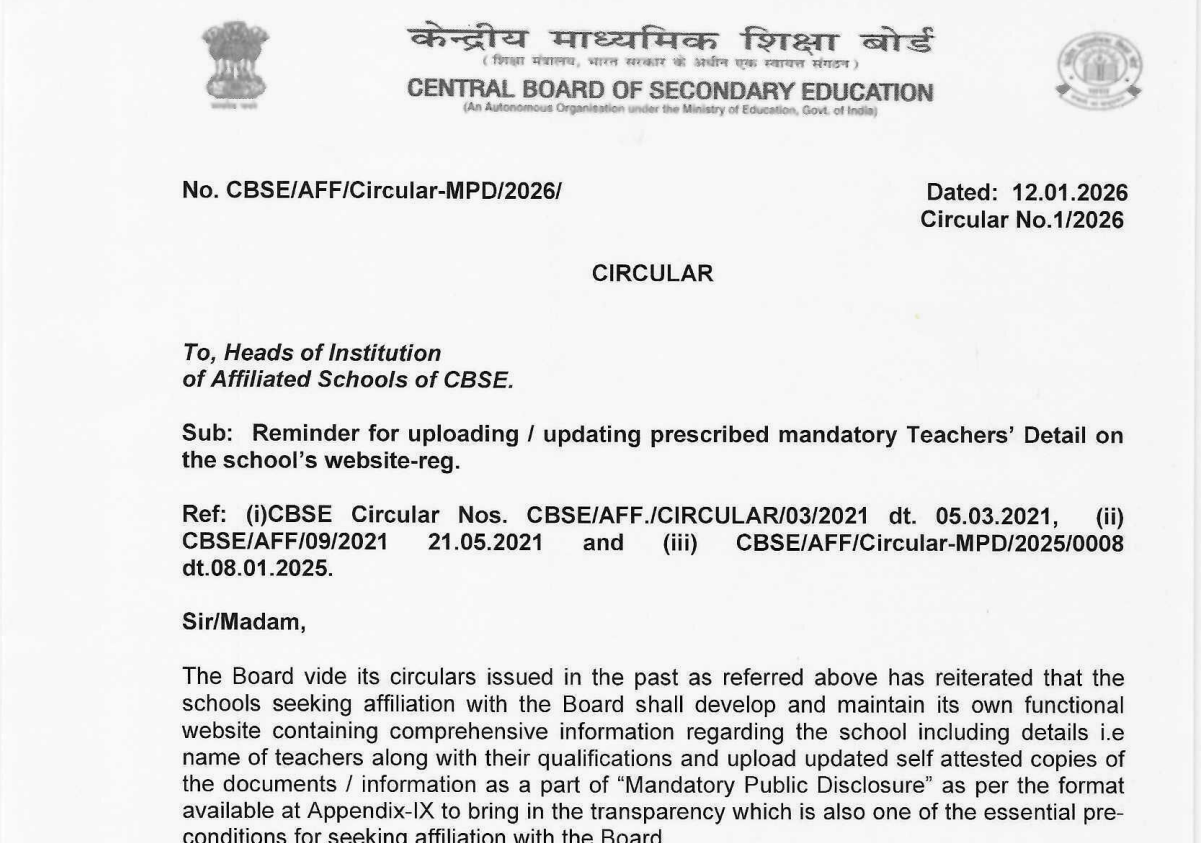 CBSE issues notice on mandatory public disclosure norms: Here’s what ...