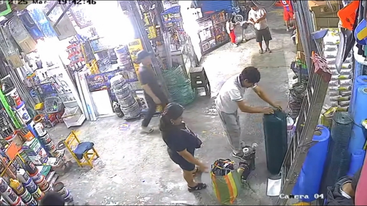 Man stumbles and crashes through storage room wall in Lima, Peru