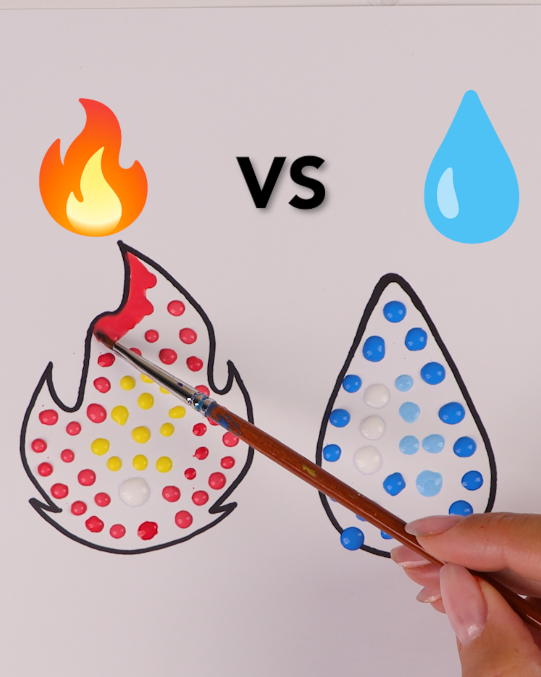 Art battle of flame vs drop 🔥🆚💧