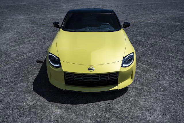 2027 Nissan Z flaunts two-part grille, green paint in Tokyo
