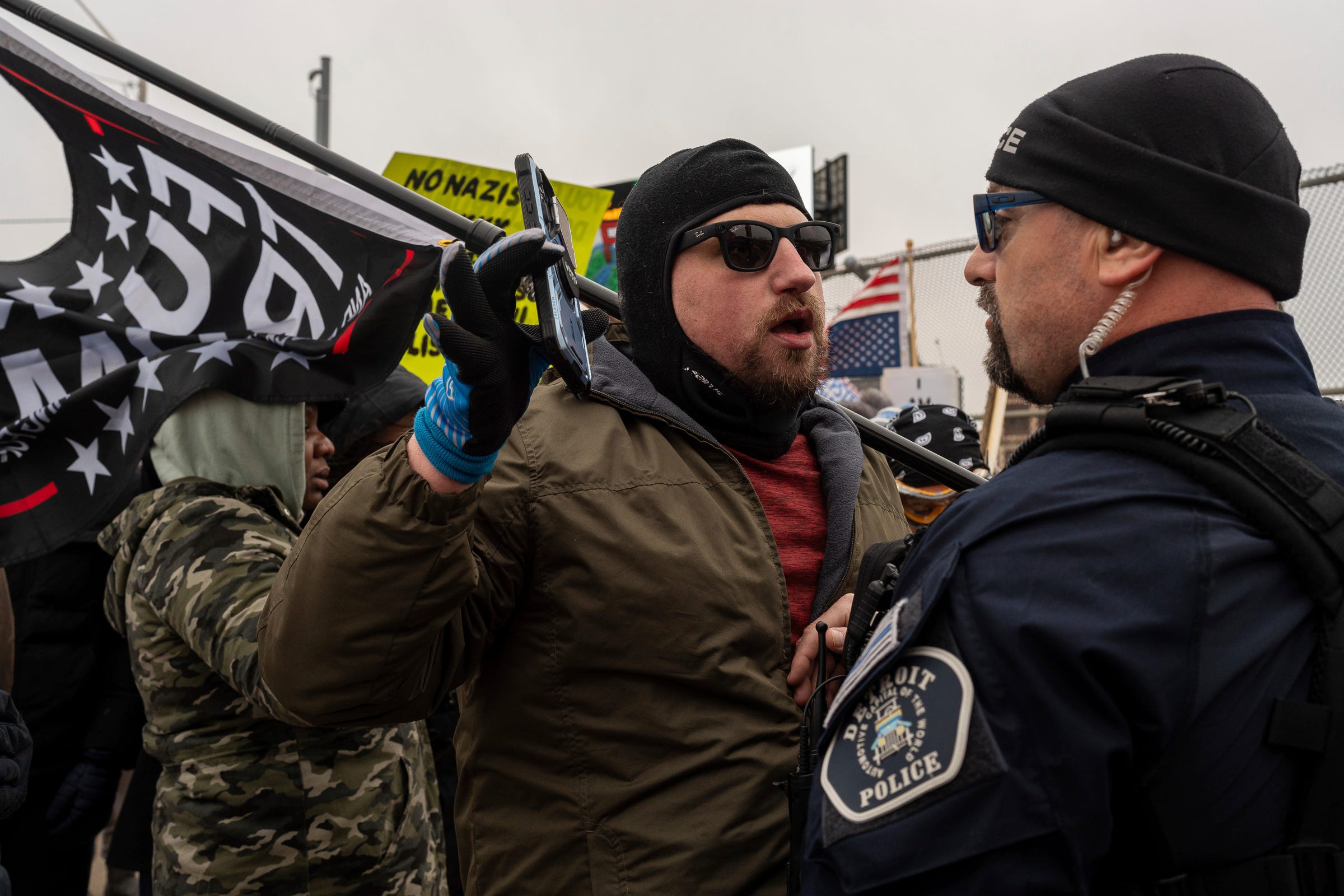 Multiple protesters arrested outside Trump's speech in Detroit