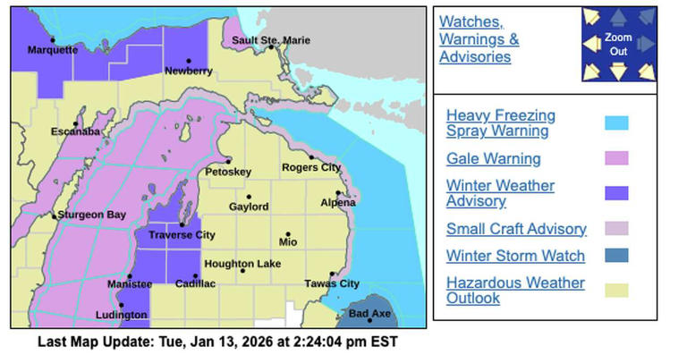 Cold front bringing 3 inches of snow, 40 mph wind gusts