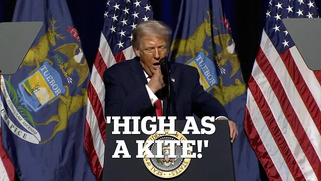 Trump imitates Biden's speeches before calling him 'high as a kite'