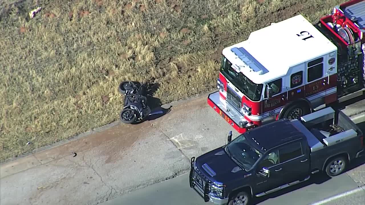 Sky 5 video: Several crews respond to motorcycle crash along I-35 in ...