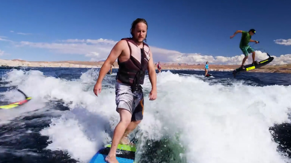 Turning a surfboard into a jet surf