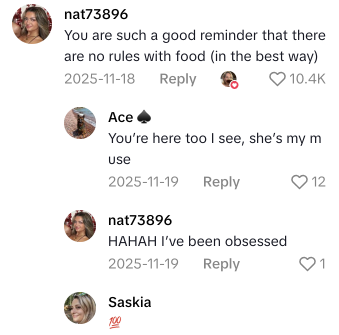 A teacher shares videos of the strange food combinations she likes to make