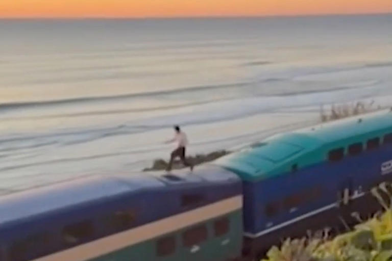 Viral train surfing clip along California coast ends in arrest for teens