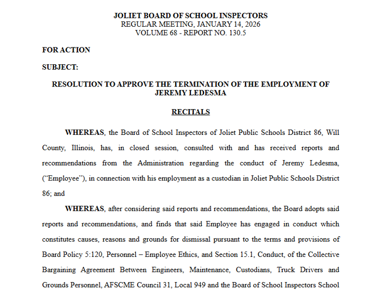 Jailed Joliet janitor for District 86's grade schools needs to be fired ...