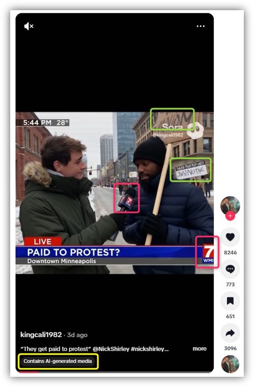 Video of anti-ICE protester touting hourly pay is AI-generated