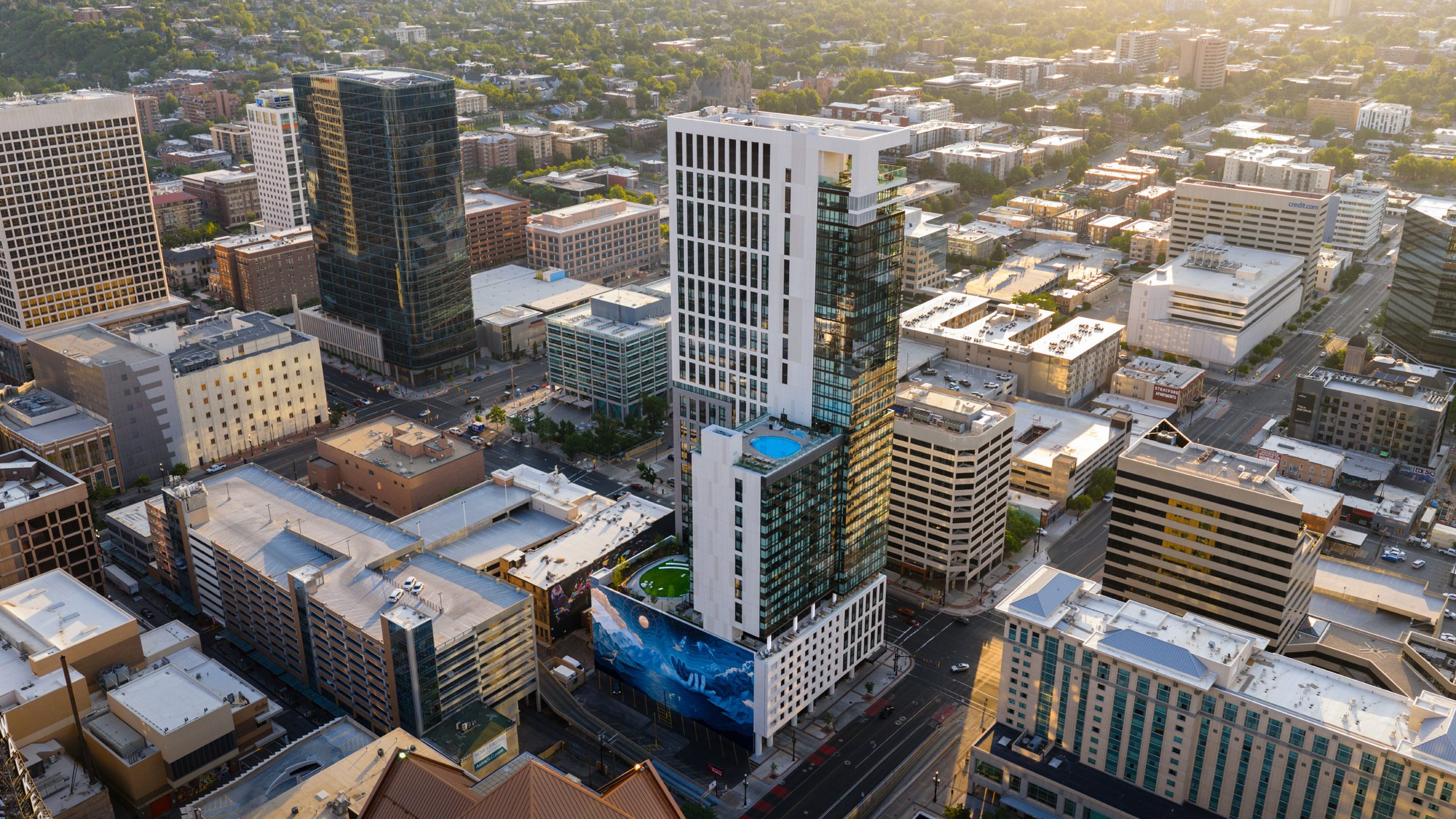HKS tops Utah's tallest skyscraper with lights that indicate urban air ...