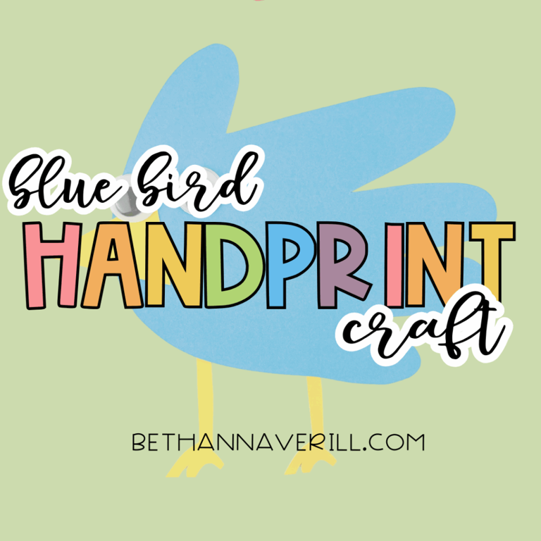 Blue bird handprint craft