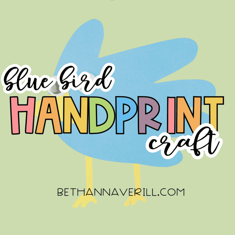 Blue bird handprint craft