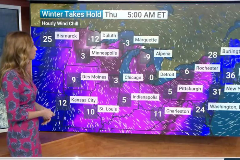 Winter weather warning as map turns purple with multiple states set to ...