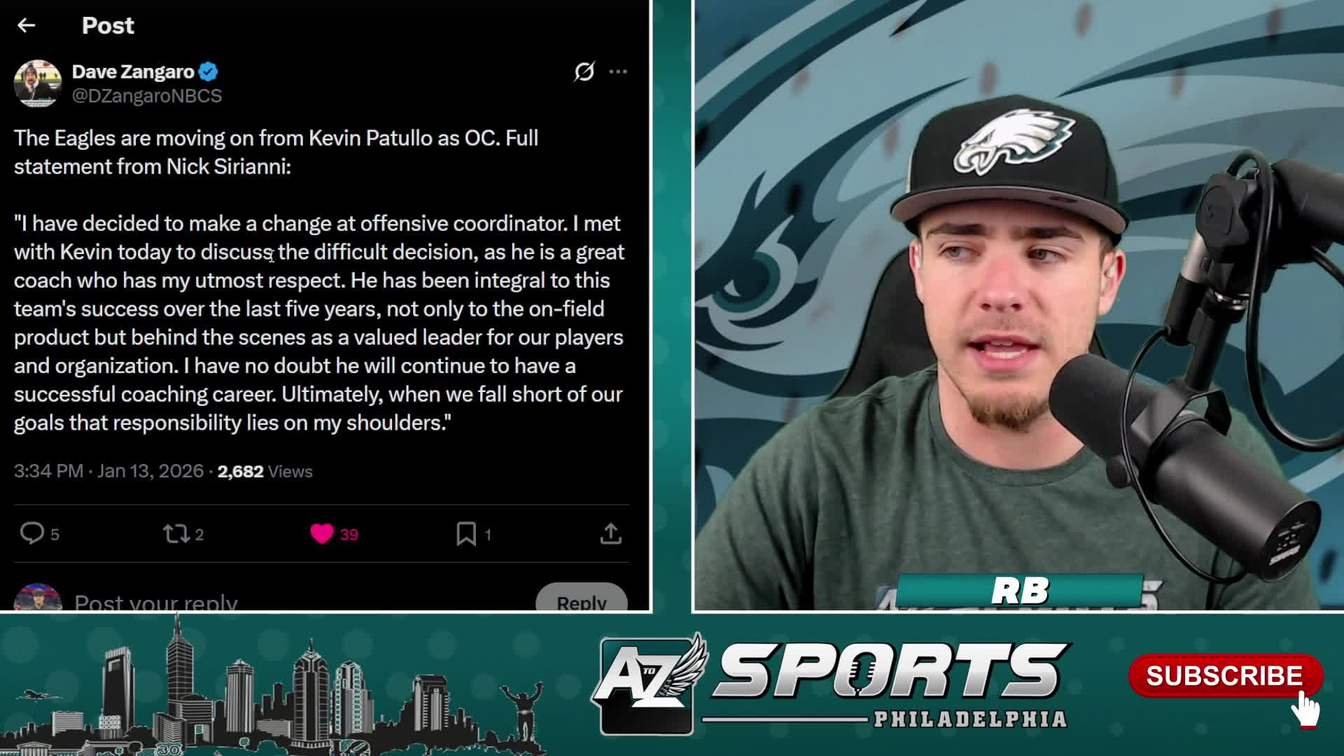 Eagles fire Kevin Patullo after one season as offensive coordinator