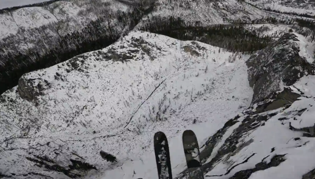See skier soar off sheer cliff near Lake Tahoe, deploy parachute at ...