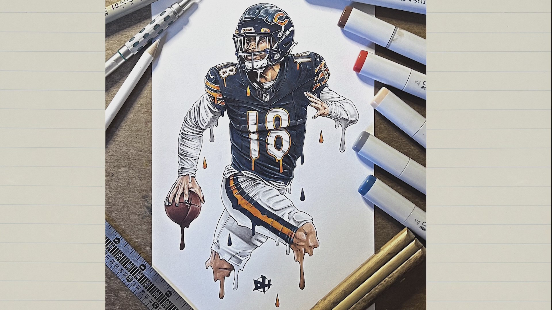 Wisconsin artist captures Bears QB Caleb Williams' 'drip'
