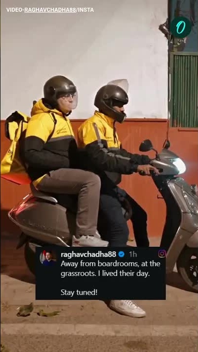 Raghav Chadda becomes Blinkit delivery boy for a day