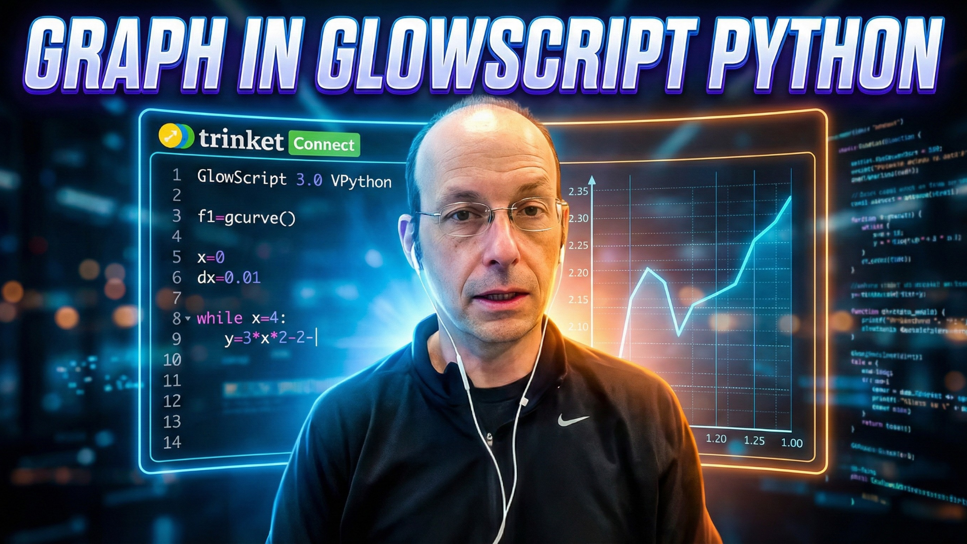 GlowScript Python graphing tutorial for beginners