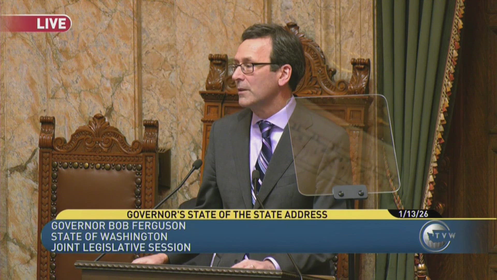 WA Governor Bob Ferguson delivers State of the State address