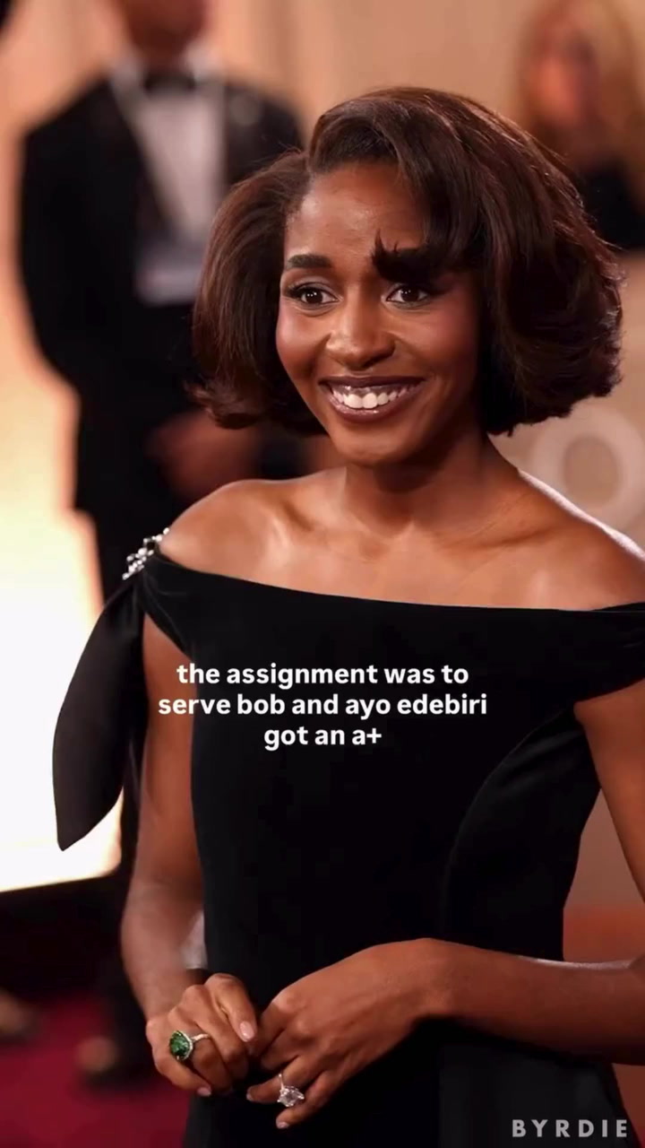 Ayo Edebiri serving Bob at the 2026 Golden Globes