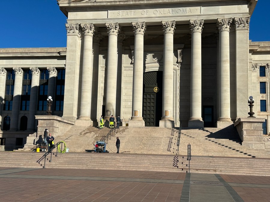 Vandalism hits Oklahoma Capitol as crews worked to clean graffiti