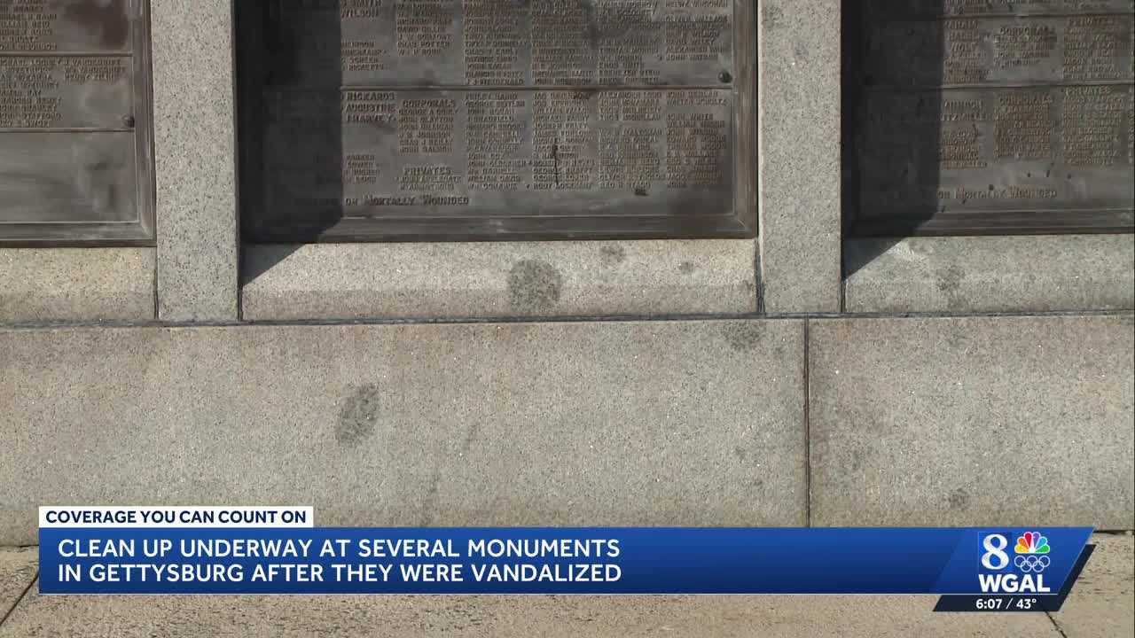 Several monuments vandalized with oil-like substance at Gettysburg ...