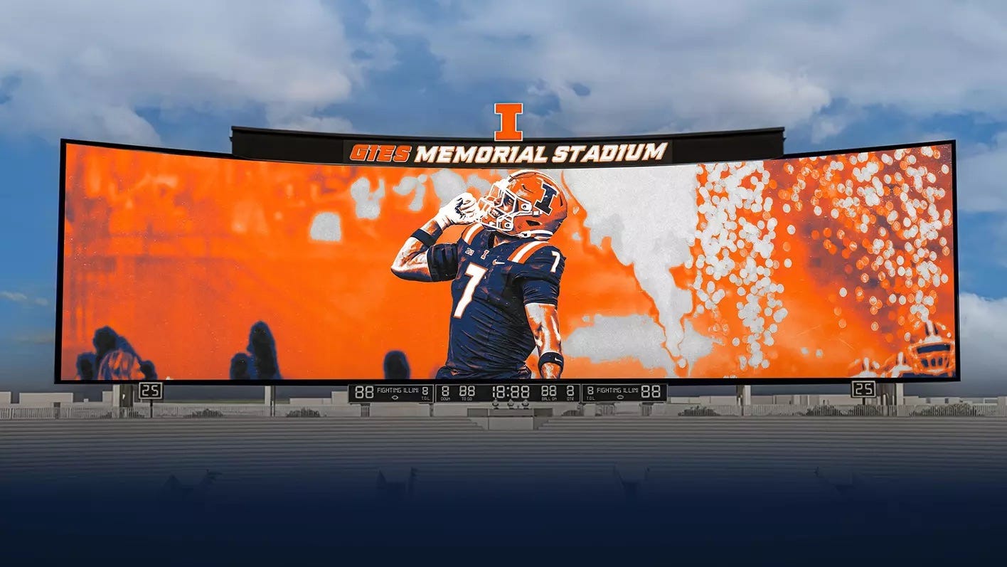 Illinois to install record-setting video display at football stadium