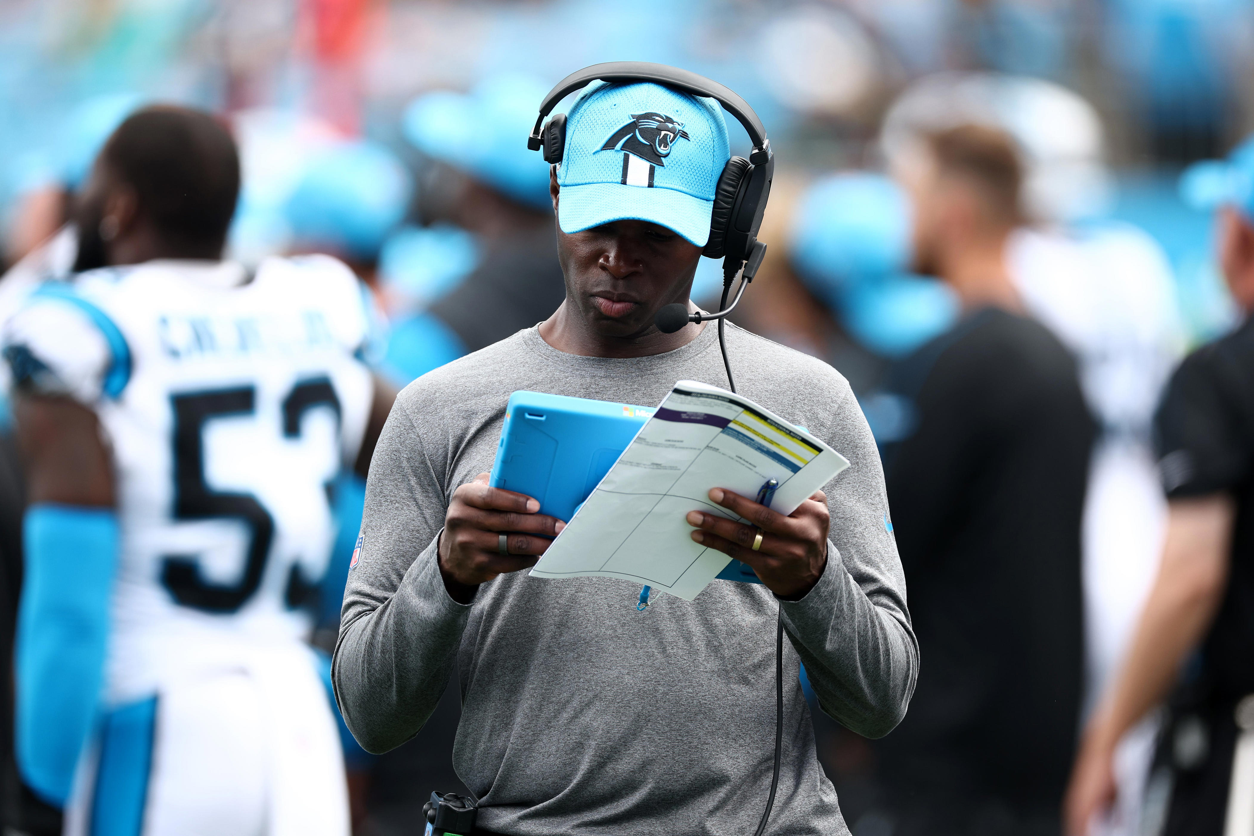 Panthers GM Dan Morgan explains why the team extended DC Ejiro Evero