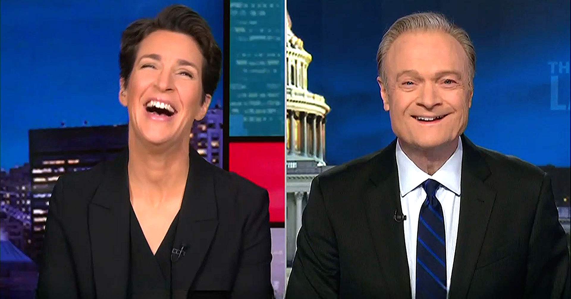 Rachel Maddow cracks up laughing over surprise Trump call to Elizabeth ...
