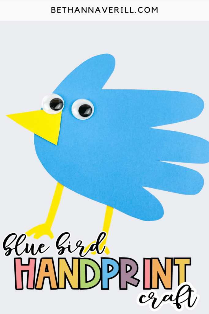 Blue bird handprint craft