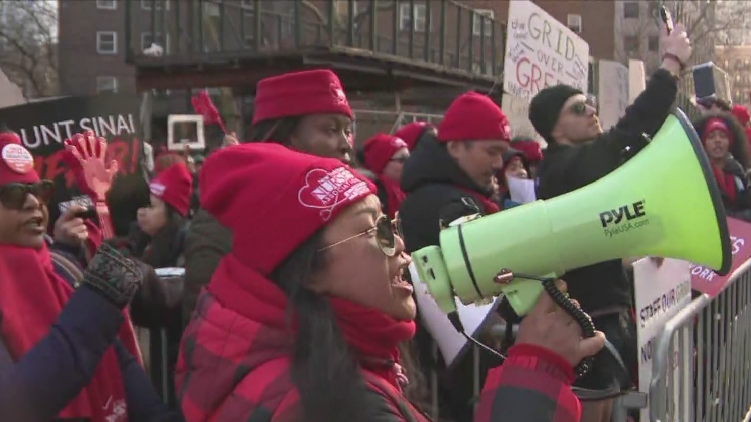 Striking NYC nurses make their voices heard on day 2