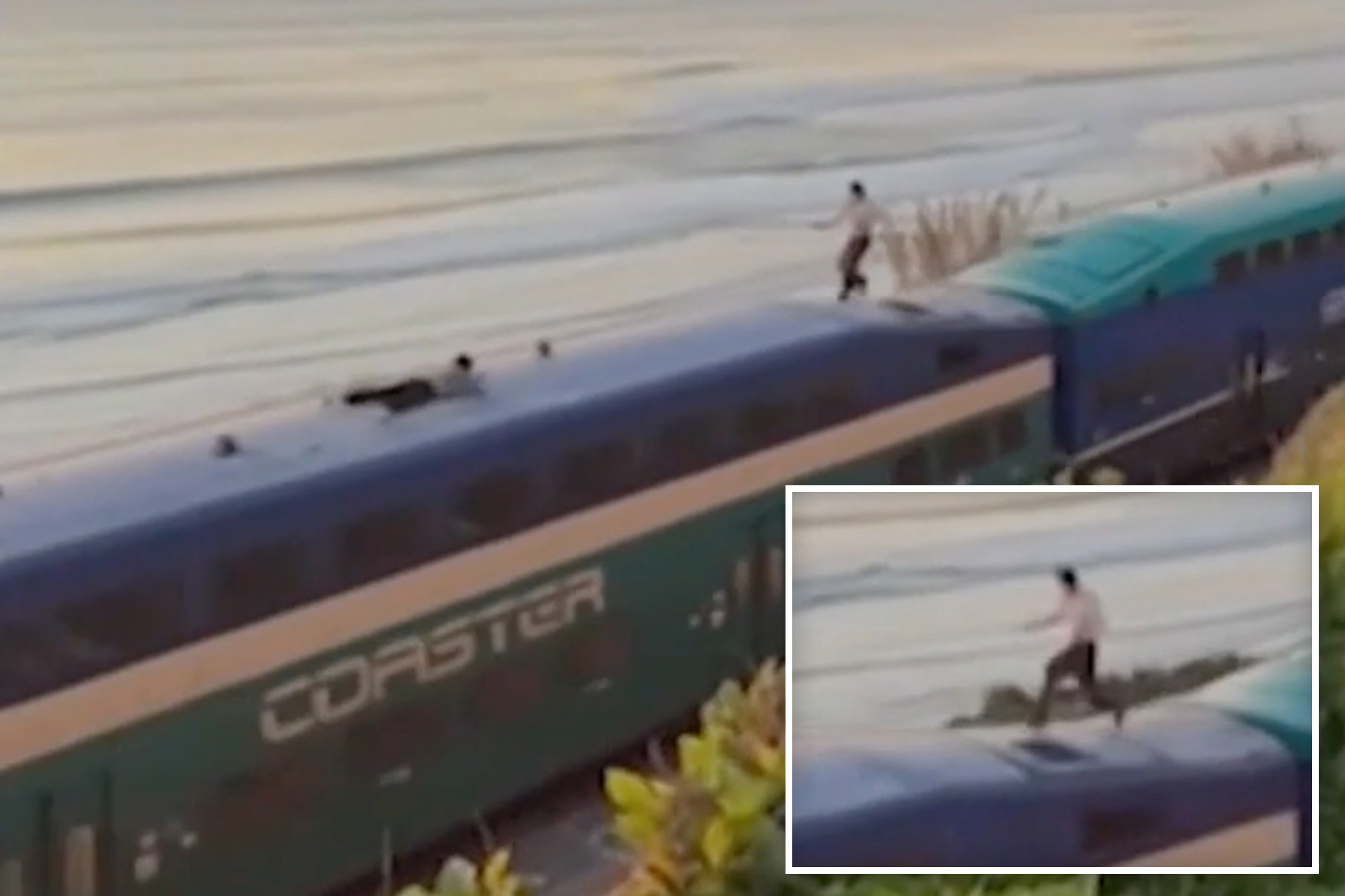 Viral train surfing clip along California coast ends in arrest for teens