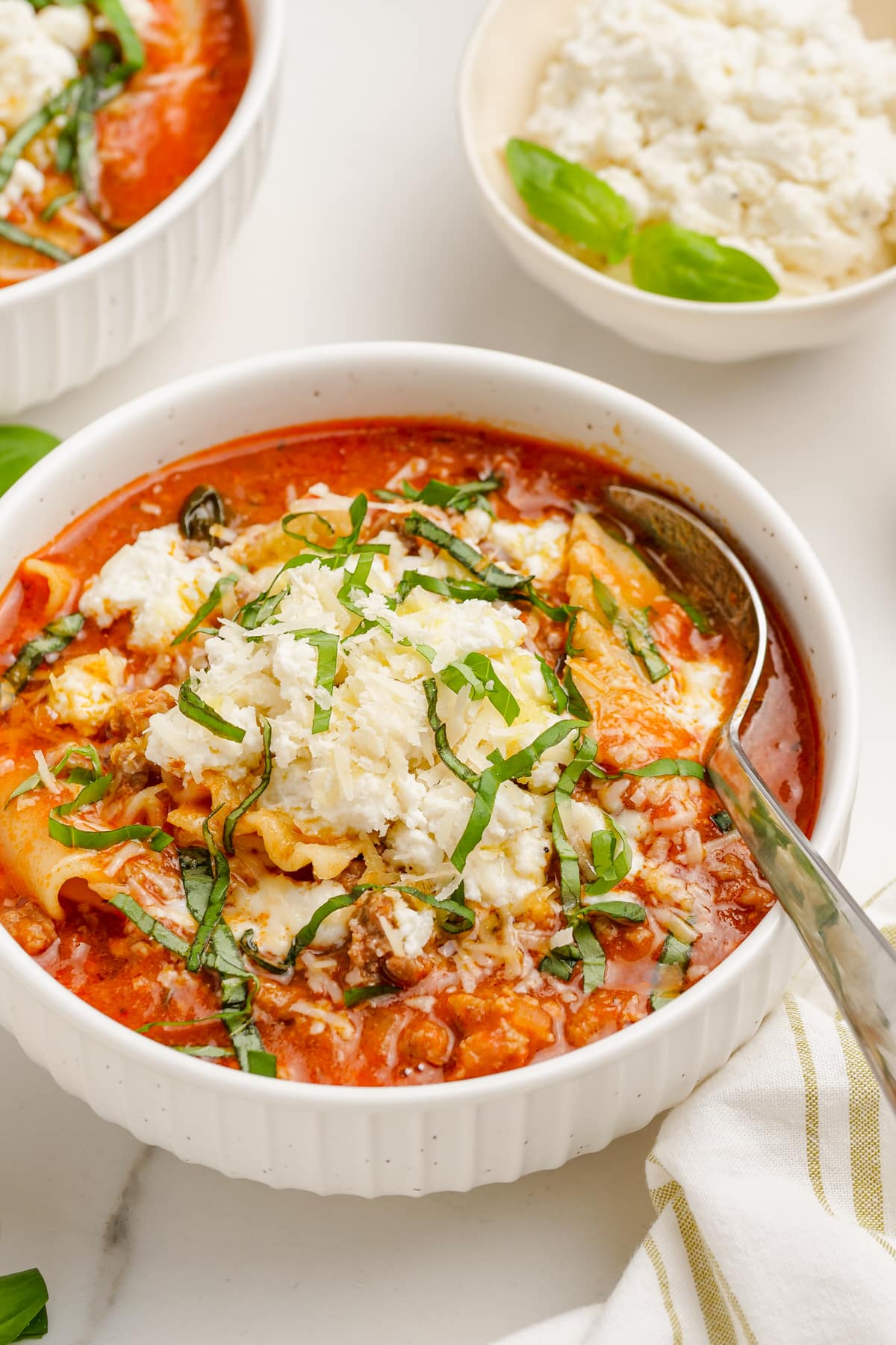 Warm lasagna soup that hits all the comfort food notes