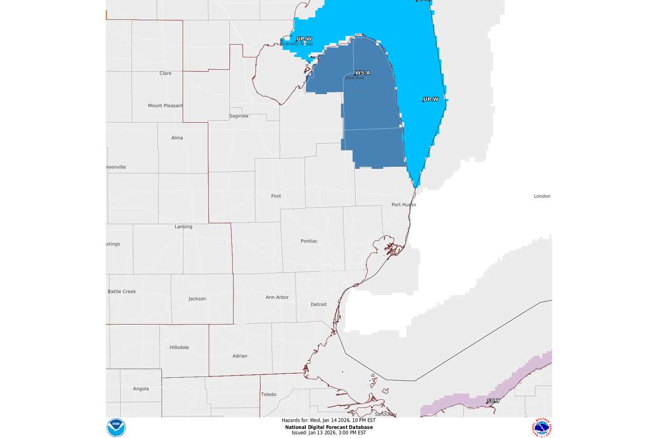 Winter storm watches issued in Michigan thumb for lake effect snow storm