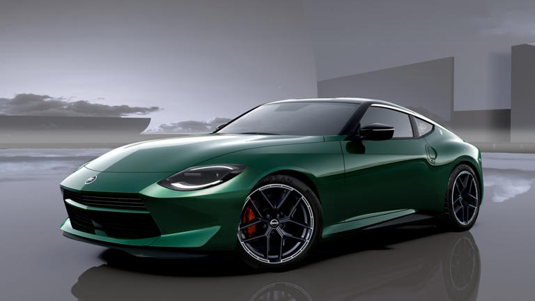 2027 Nissan Z flaunts two-part grille, green paint in Tokyo