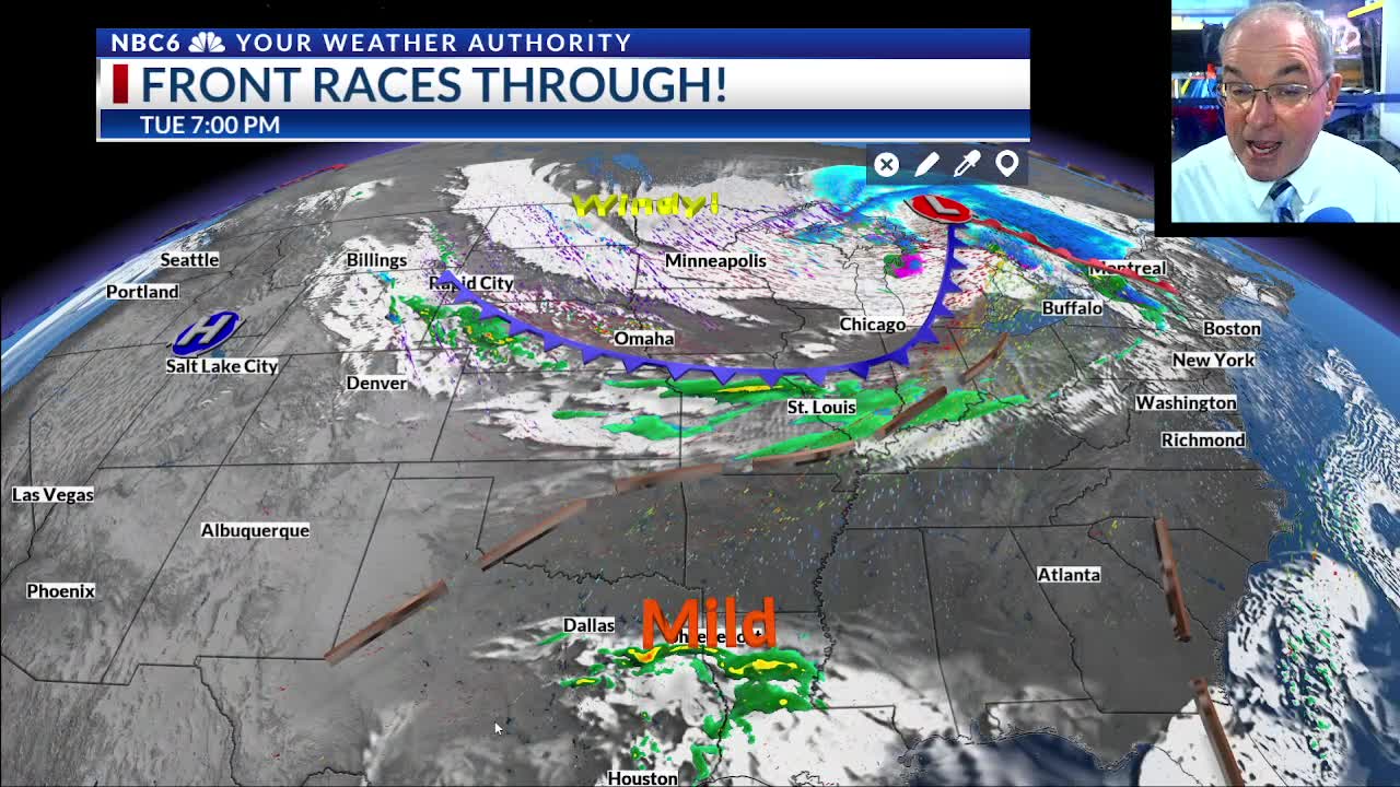 Cold front to bring a windy Wednesday!