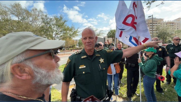 Protests erupt outside Customs and Border Protection recruitment event ...