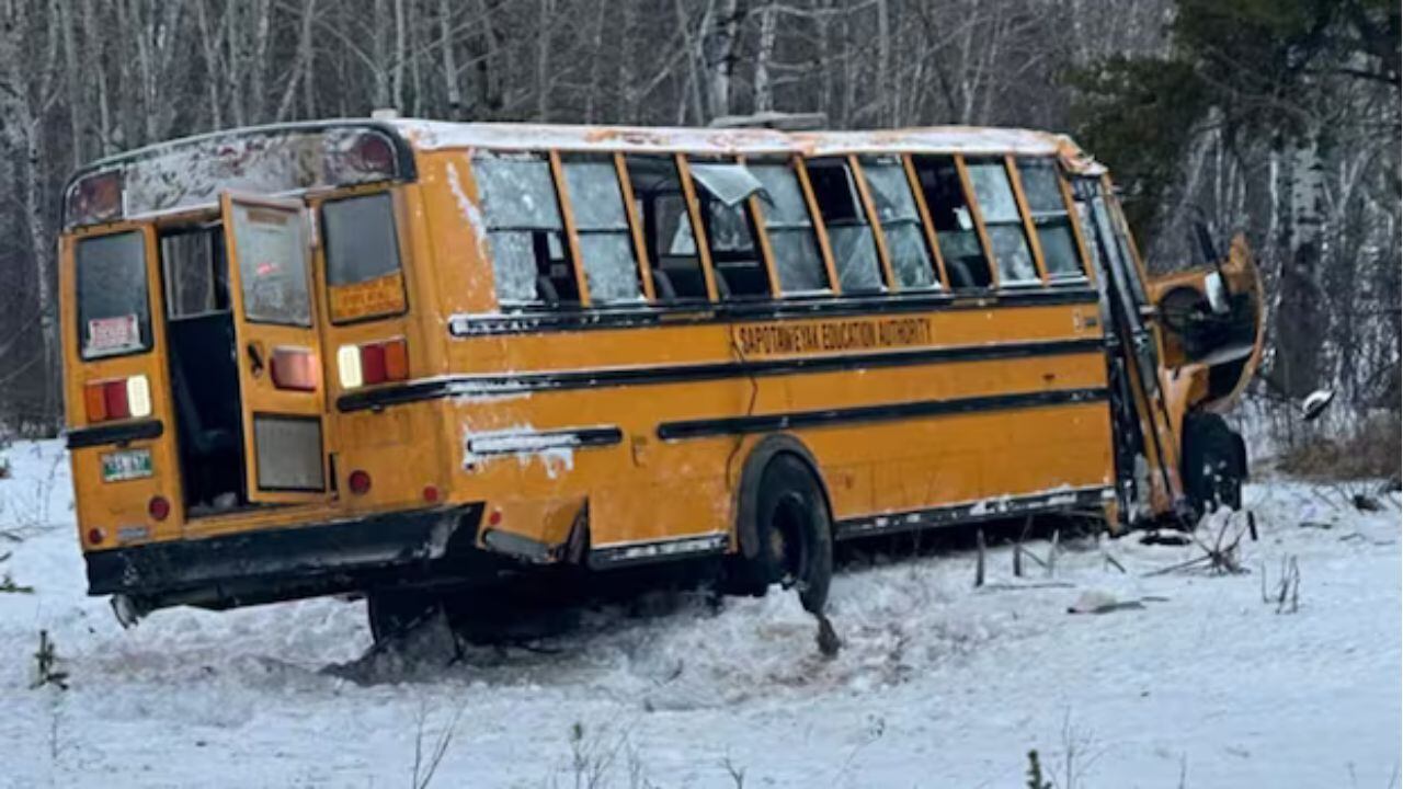 Several people injured after Manitoba school bus rolls over
