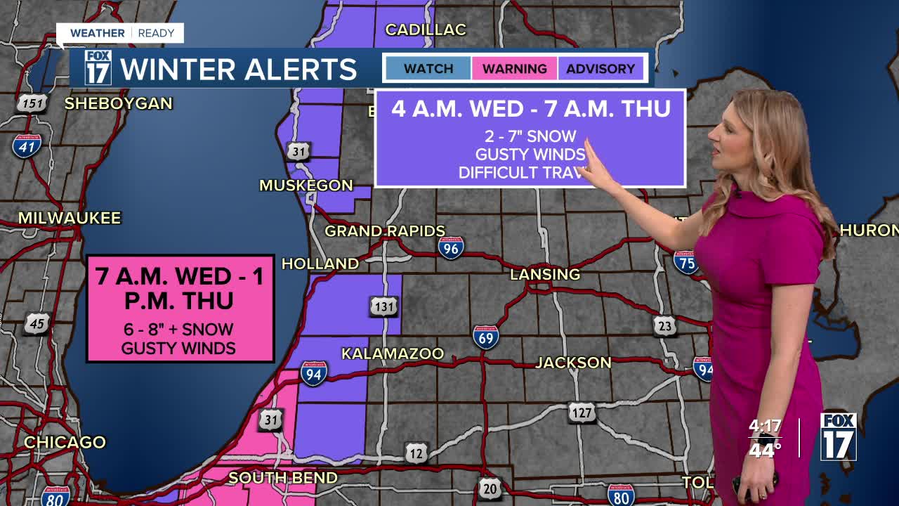 Tuesday PM forecast: Lake effect snow, cold and windy