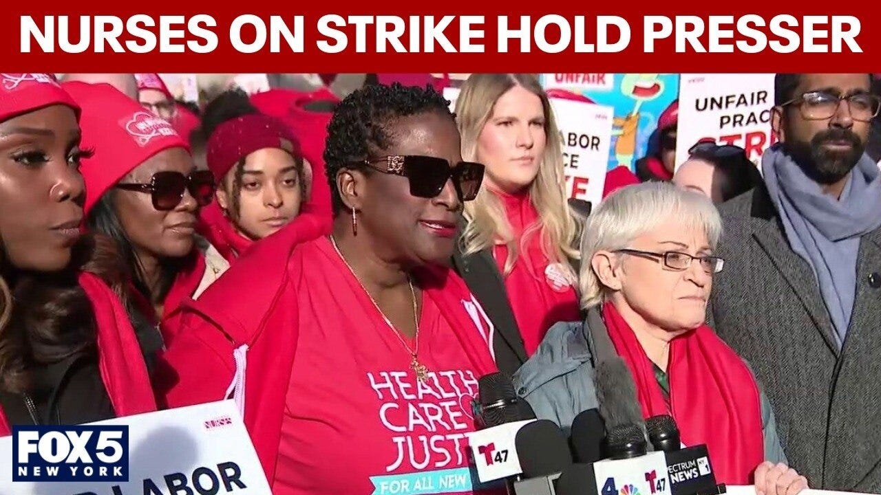 NYC striking nurses hold press conference