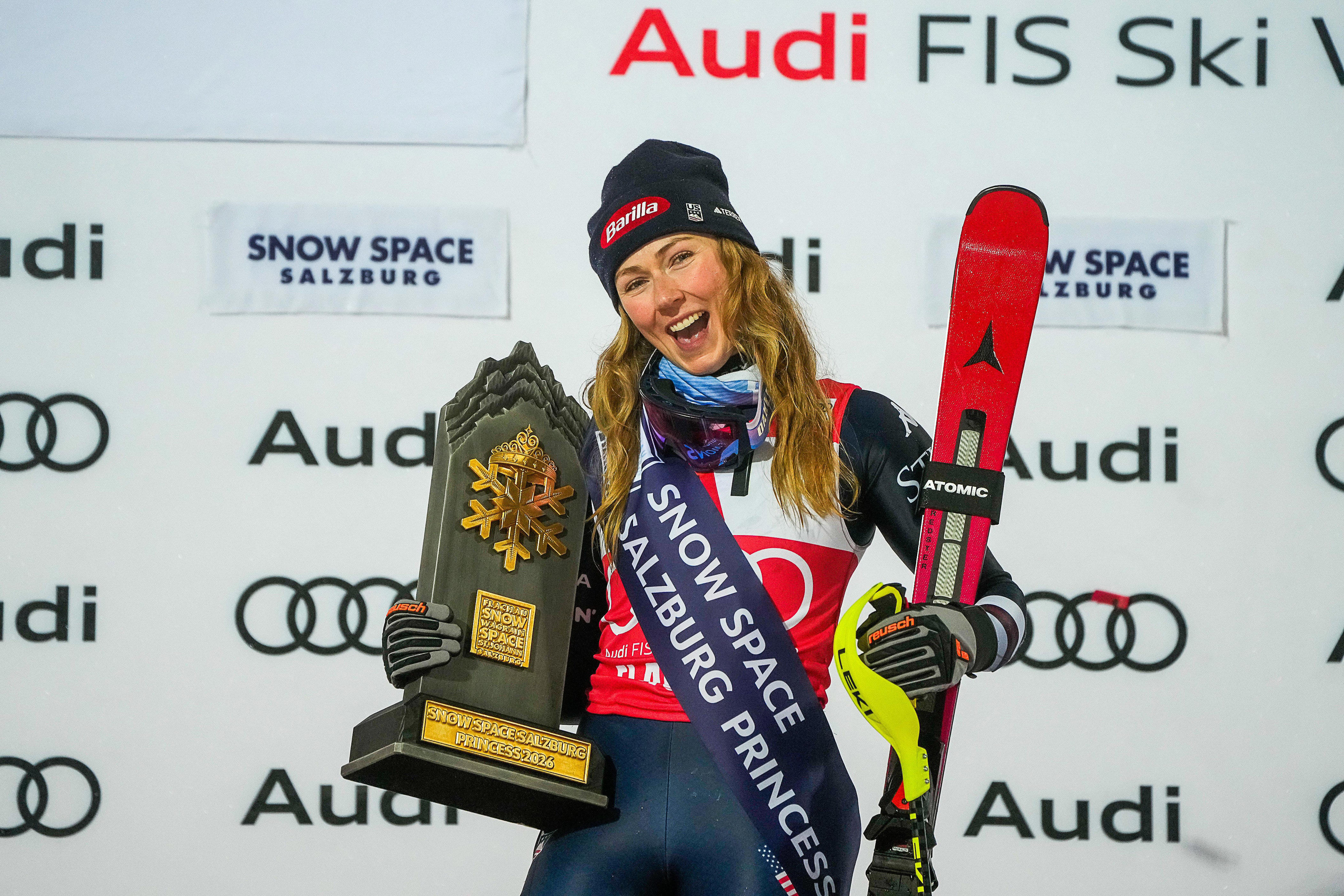 Mikaela Shiffrin gets sixth win of season, goes 1-2 with Paula Moltzan