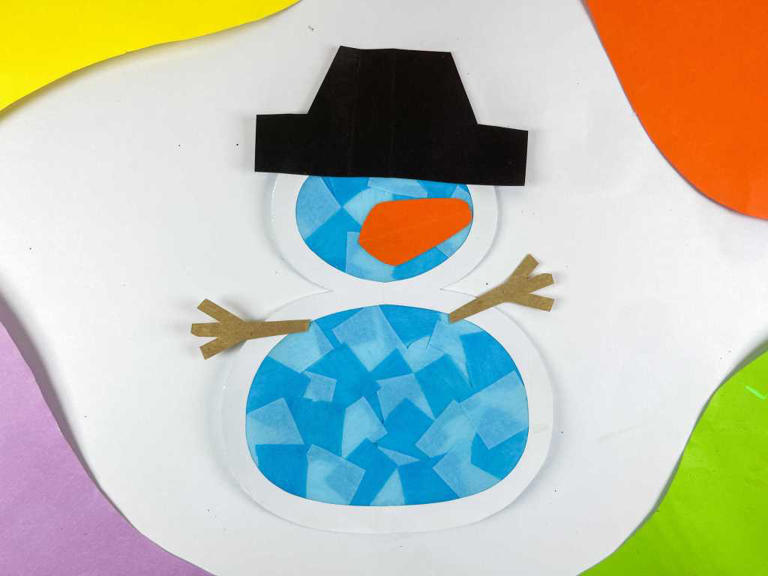 How to make a snowman suncatcher craft: Printable template