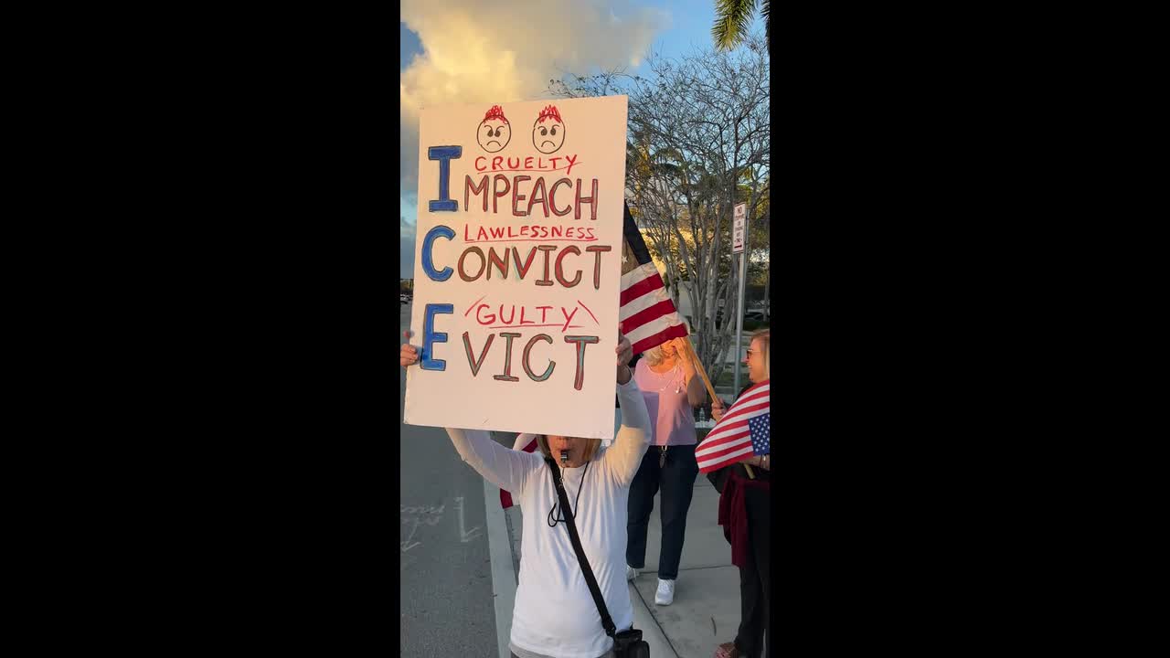 Protest in Coral Springs after fatal ICE shooting in Minneapolis. Coral ...