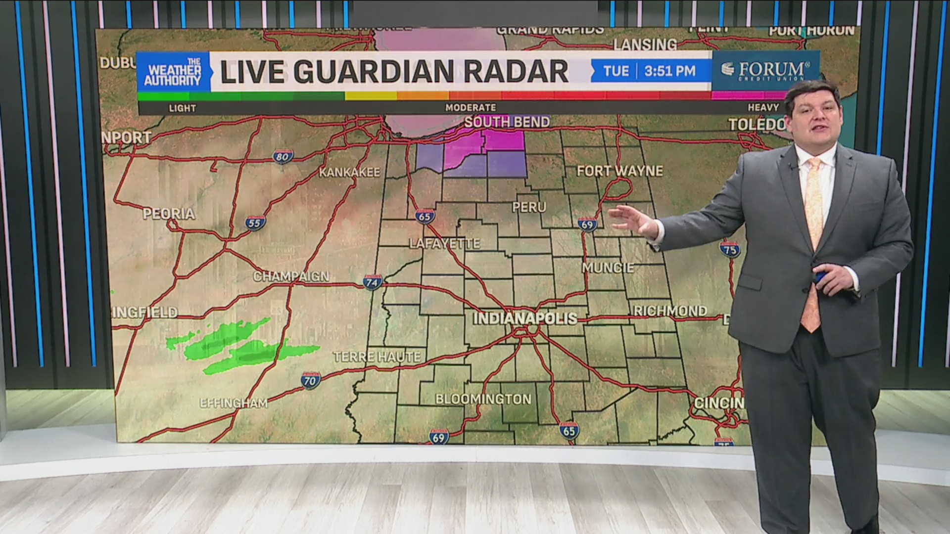 Weather forecast for central Indiana