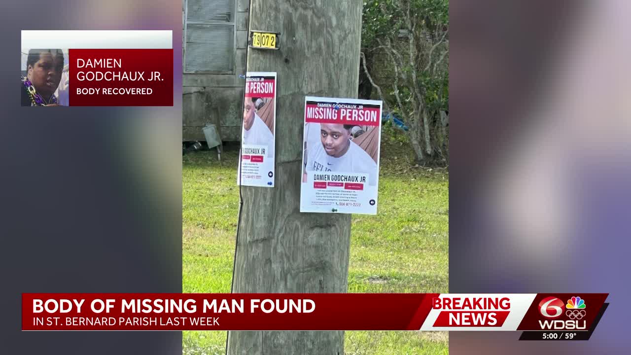 Body of missing New Orleans man found in St. Bernard Parish