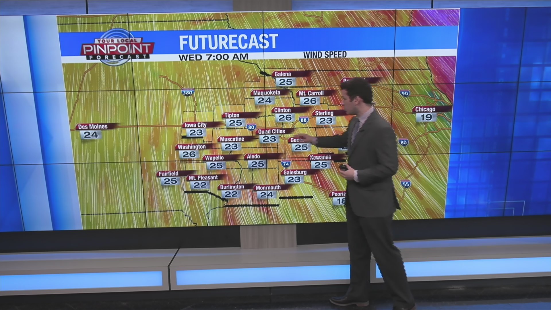 Winds moving for tomorrow morning